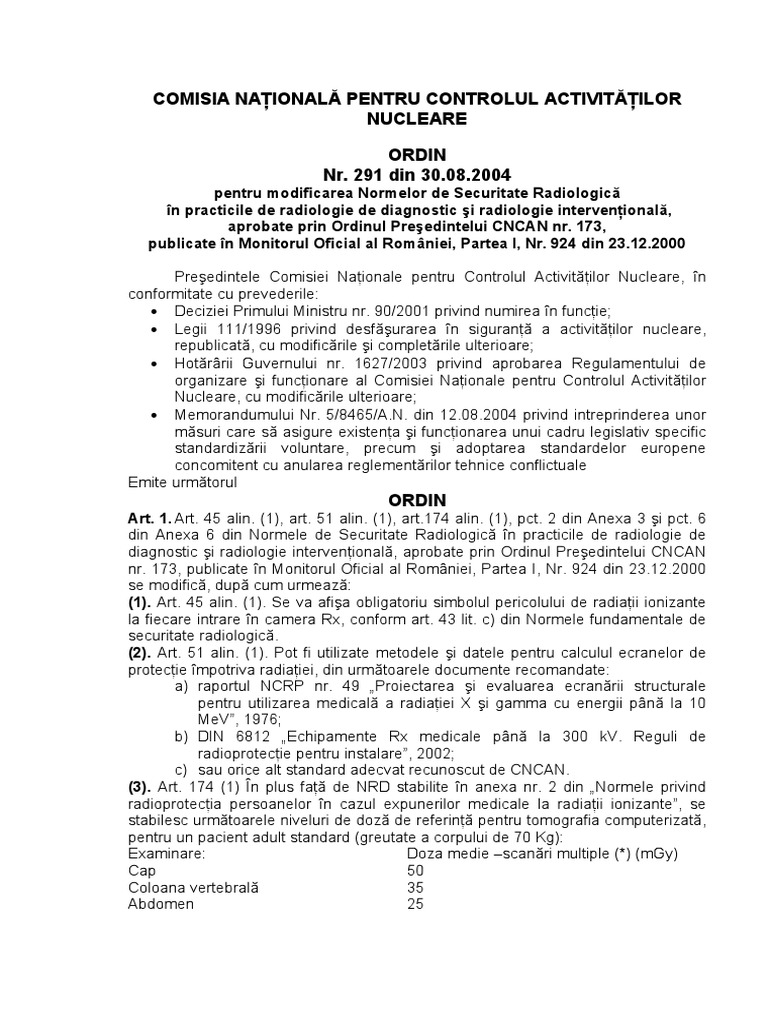nsr27 Ordin 291 Modif NSR Radiologie | PDF