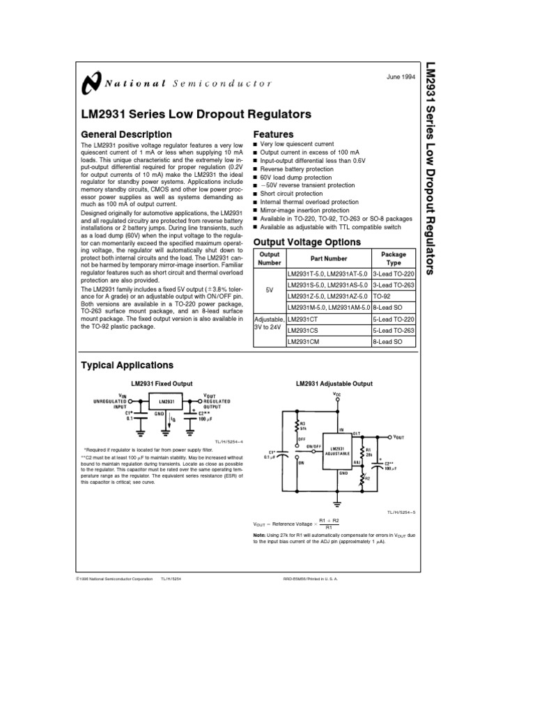LM2931 | Capacitor | Electrical Engineering