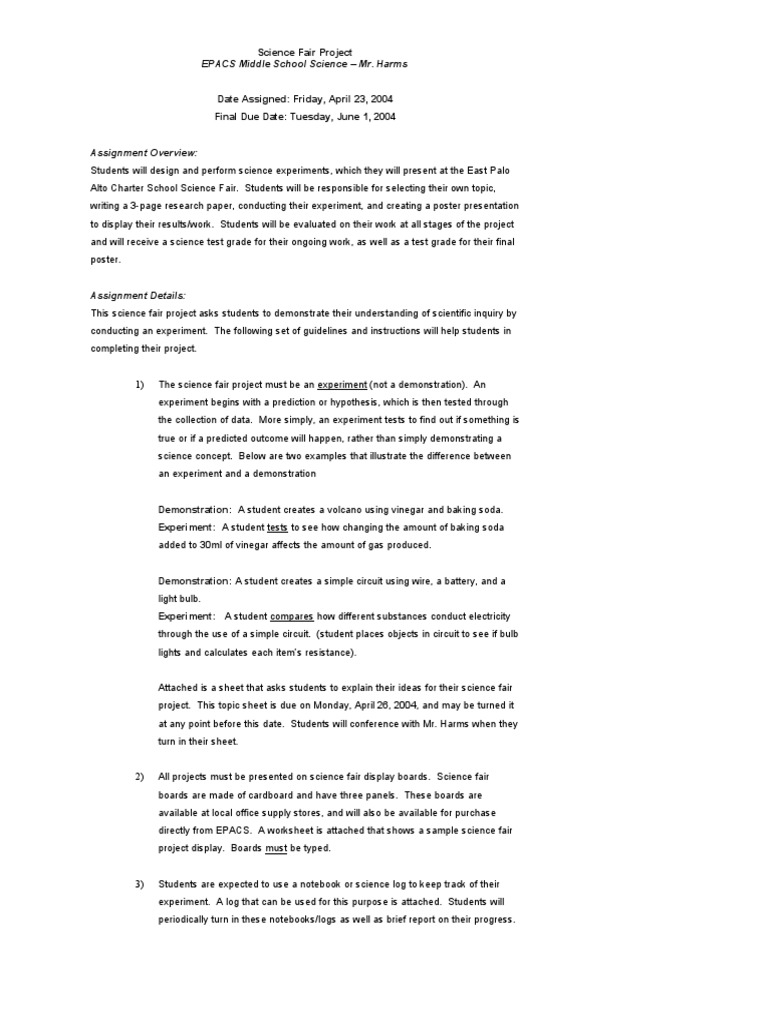 Science Fair Project Template | PDF | Experiment | Methodology