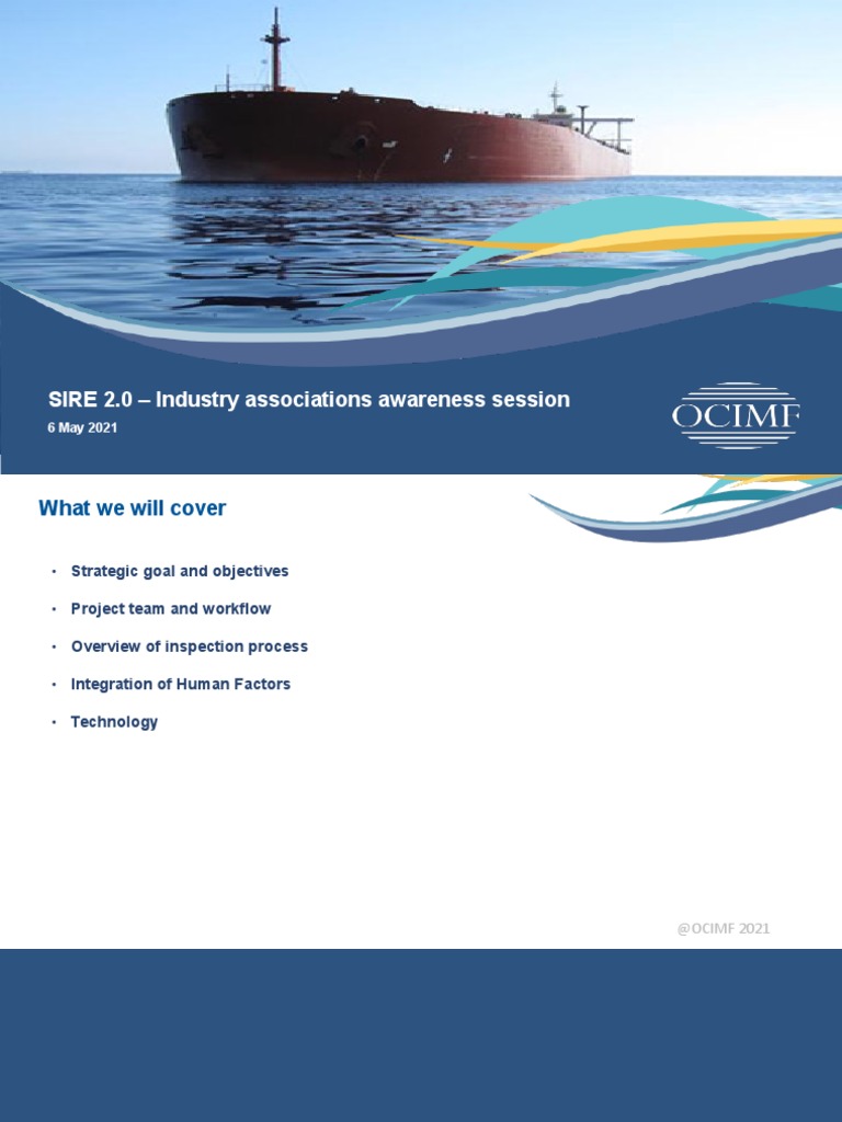 Introducing SIRE 2.0 Industry Associations Awareness Session - 6 May ...