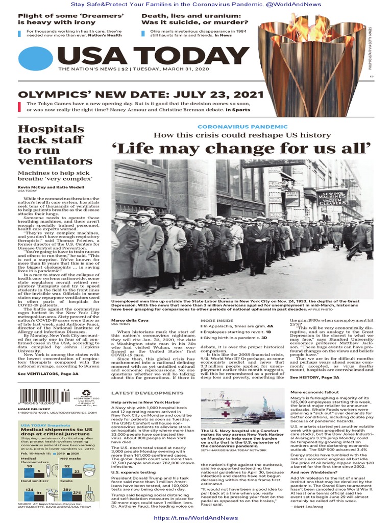 Usa Today: Life May Change For Us All' | PDF | Intensive Care Medicine ...