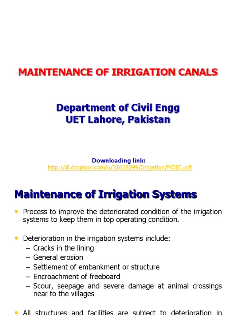 Irrigation Canal Maintenance Guide | PDF | Canal | Irrigation