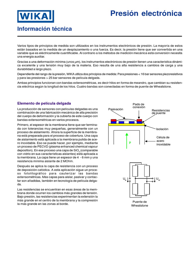 Sensor de Presion | PDF | Sensor | Resistor