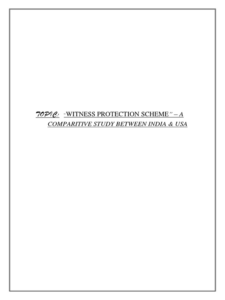 India vs USA Witness Protection Study | PDF | Witness | Supreme Court ...