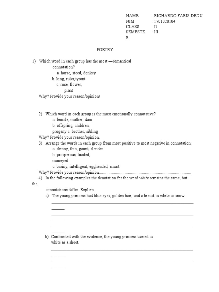 Diction Test-1 | PDF