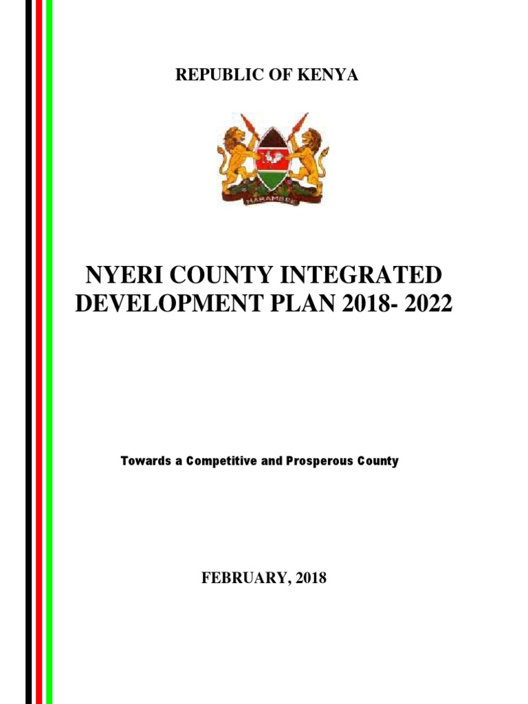 Nyeri County Integrated Development Plan 2018-2022 | PDF ...