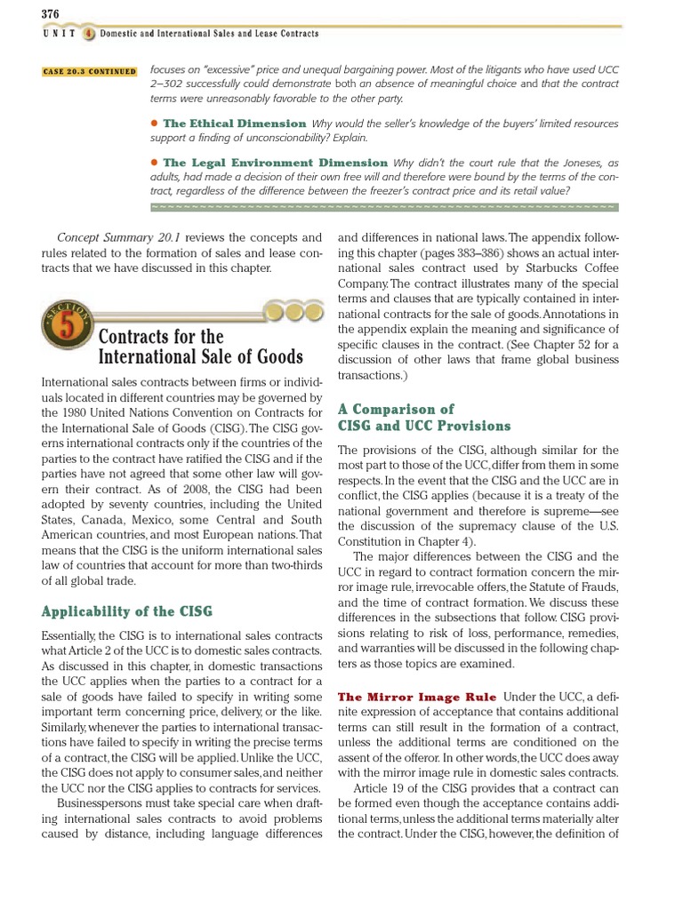 Busniess Law Alternate Ed-Pages-376-379 | PDF | Offer And Acceptance | Uniform Commercial Code