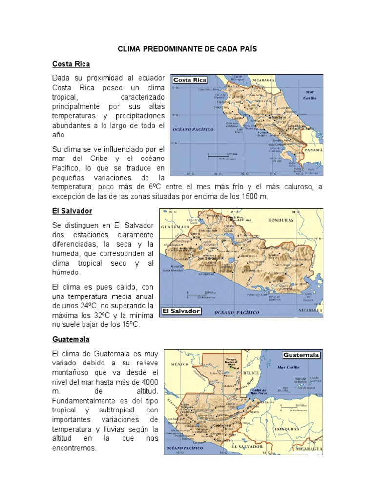 Climas Predominantes en Centroamérica | PDF | Clima | Zona tropical