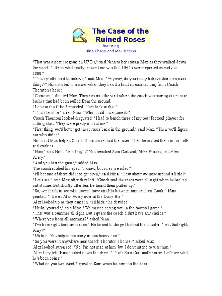 The Case of The Ruined Roses | PDF