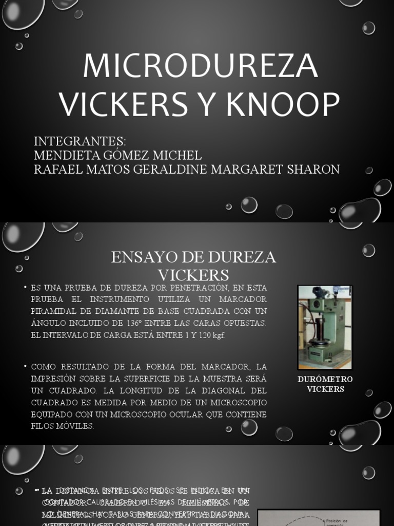Microdureza Vickers y Knoop. | PDF | Dureza | Química