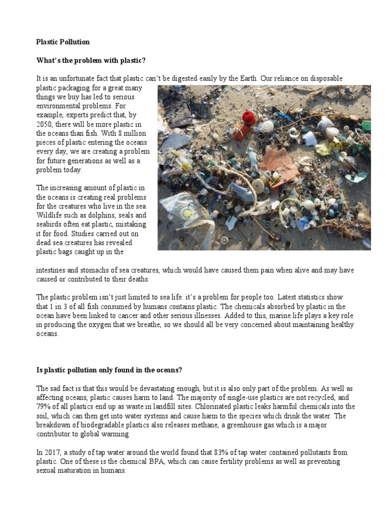 Plastic Pollution What's The Problem With Plastic? | PDF | Plastic ...