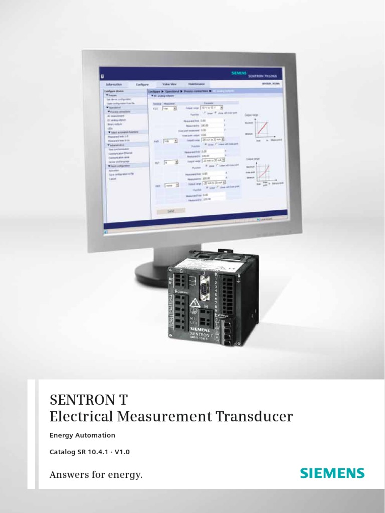 Sentron T Electrical Measurement Transducer: Answers For Energy | PDF ...