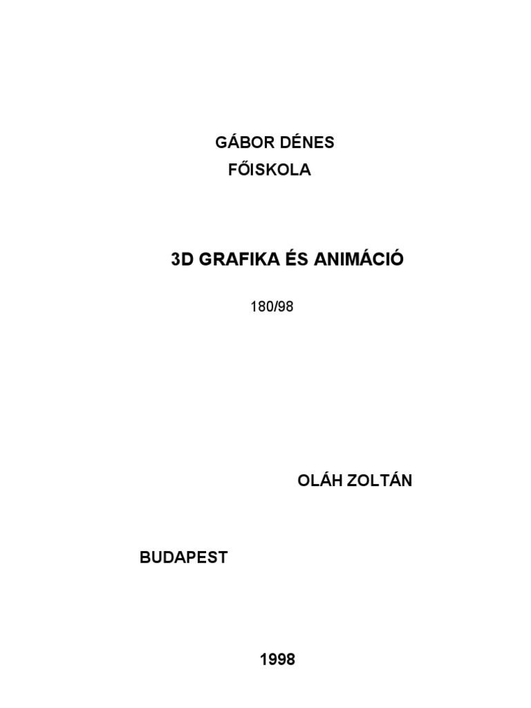3D grafika és animáció | PDF