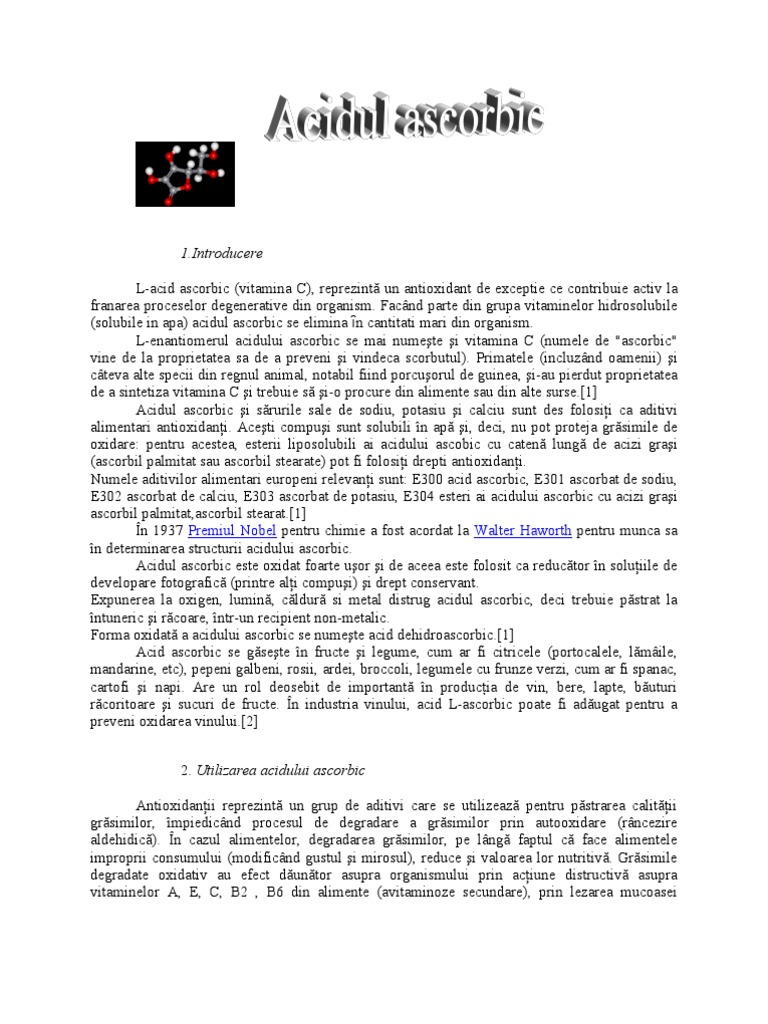 Acidul Ascorbic | PDF