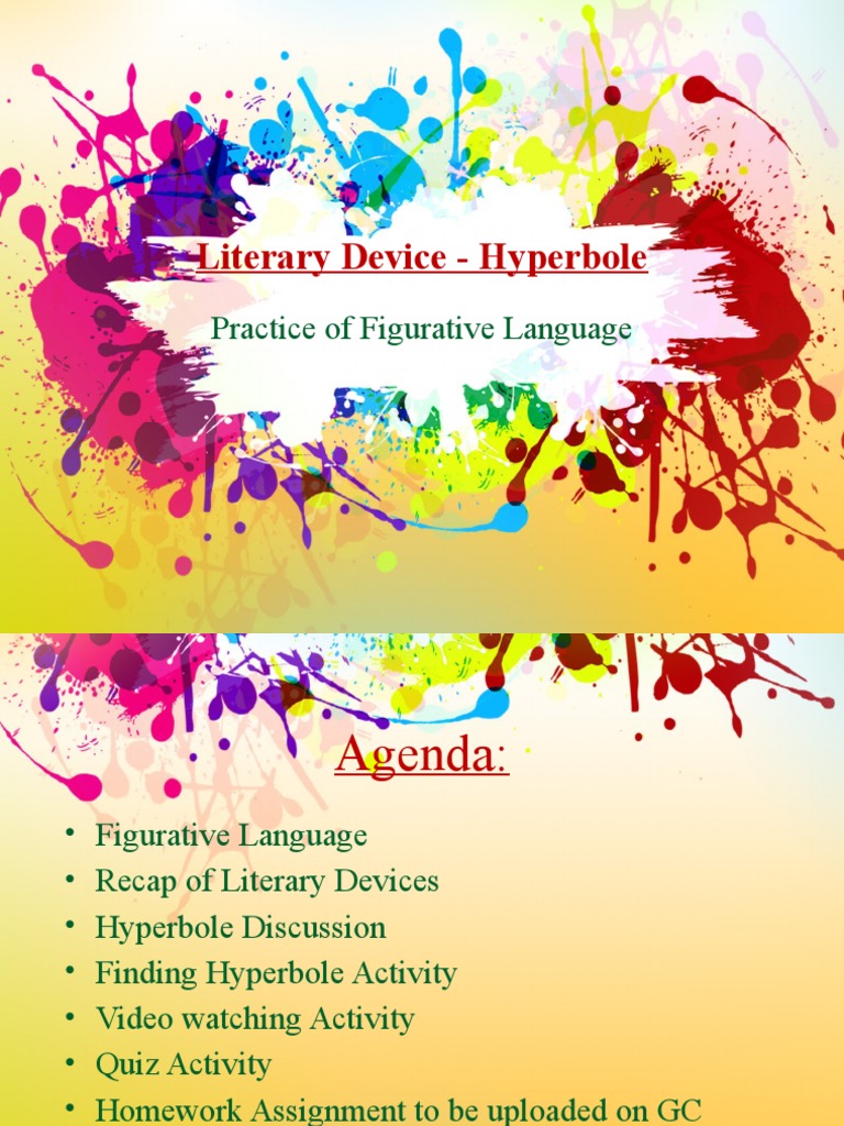 Literary Device - Hyperbole: Practice of Figurative Language | PDF ...