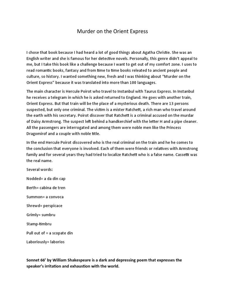 Murder On The Orient Express | PDF