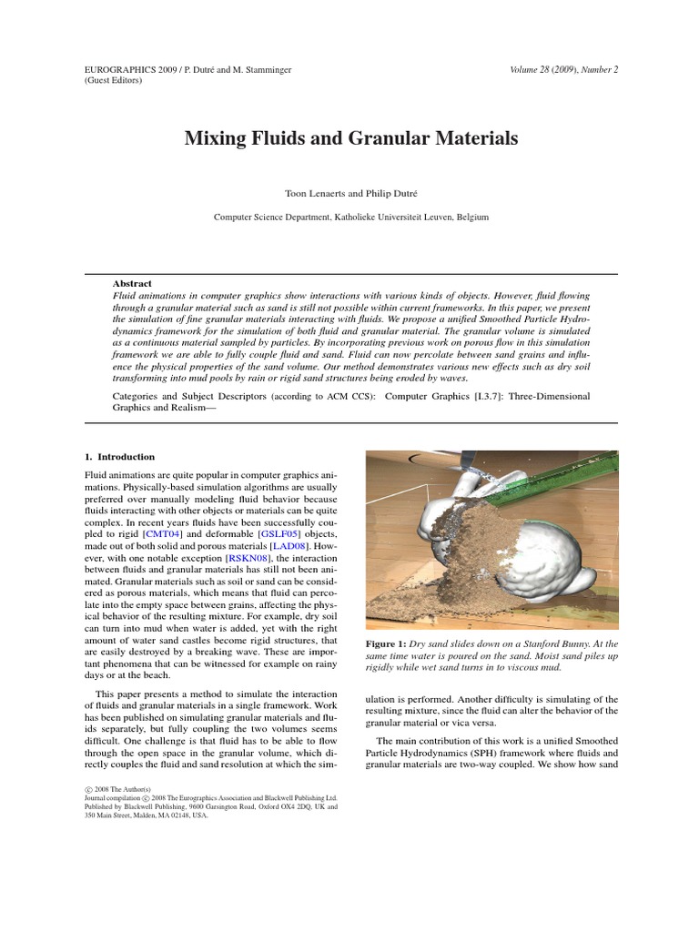 Mixing Fluids and Granular Materials: Toon Lenaerts and Philip Dutré ...