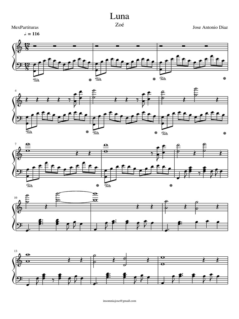 Partitura de Luna Zoe | PDF