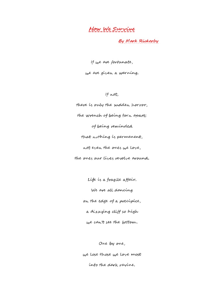 How We Survive by Mark Rickerby | PDF