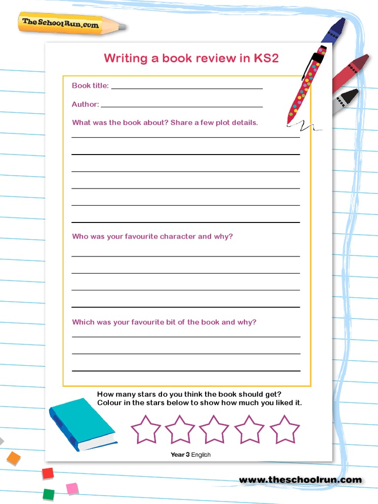 Writing A Book Review in KS2: Book Title: Author: What Was The Book ...