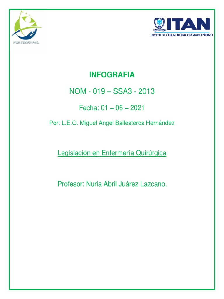 Infografia Nom 019 Ssa3 | PDF | Enfermería | Doctorado