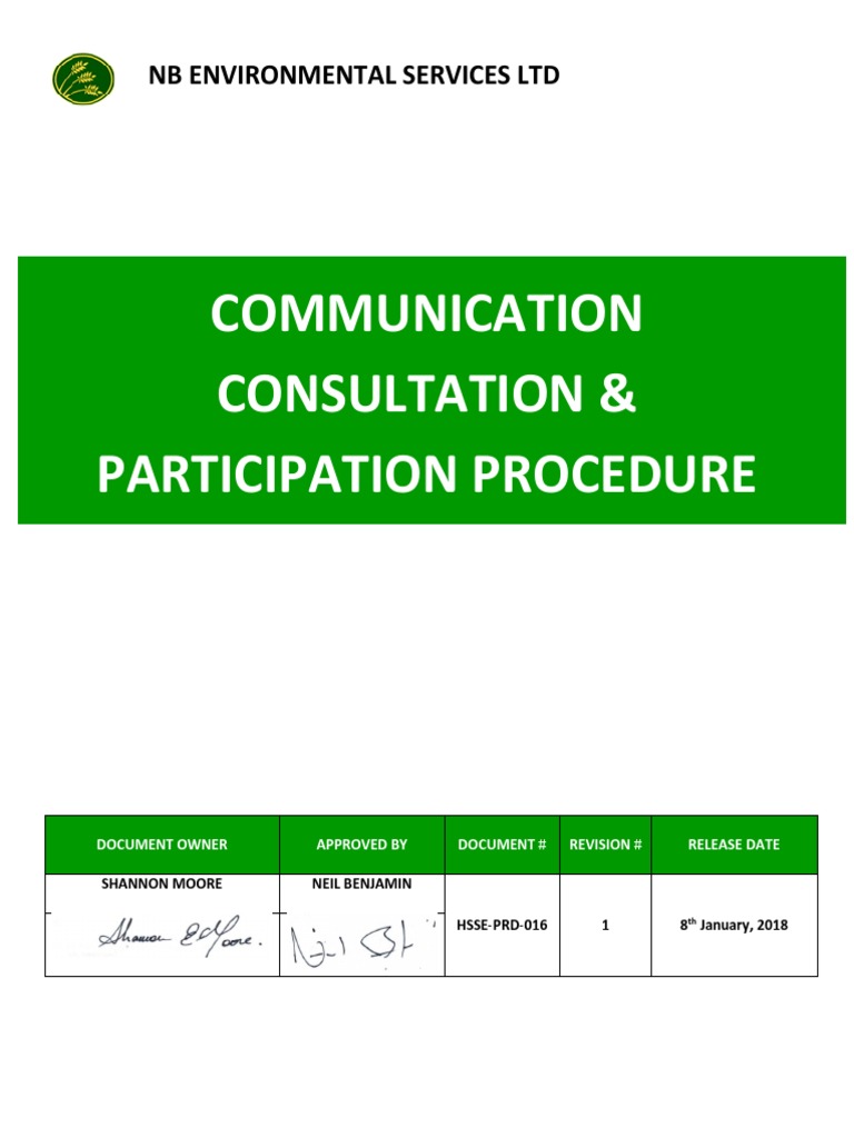 Communication Consultation Participation Procedure | PDF | Employment ...
