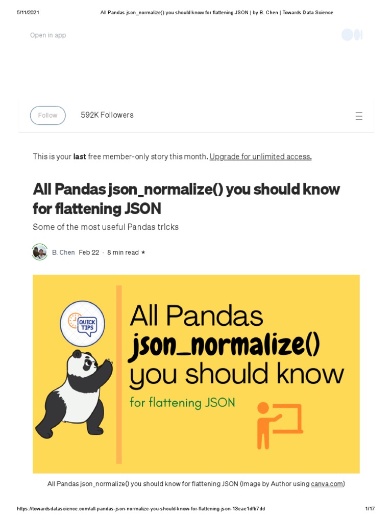 Flattening JSON with Pandas json_normalize | PDF | Json | No Sql