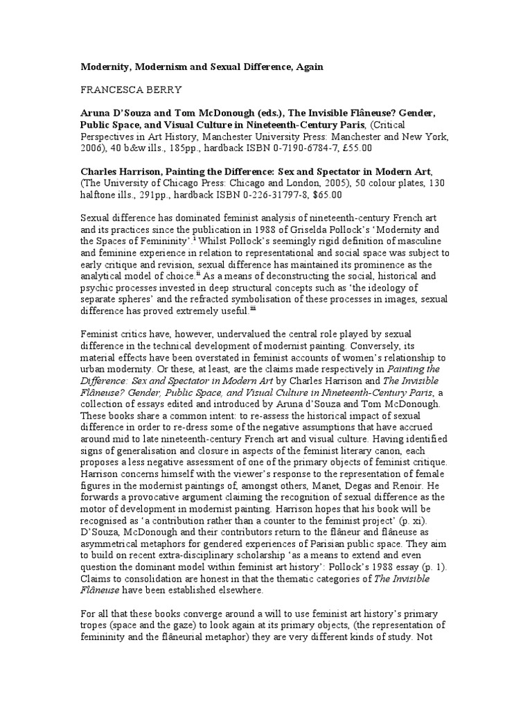 Francesca Berry Modernity Modernism and | PDF | Feminism | Gender Studies