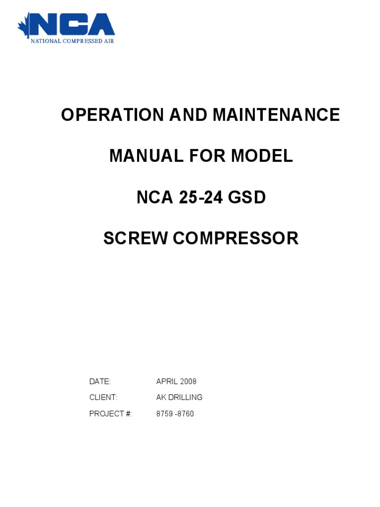 NCA 25-24 GSD, Apr 2008 | PDF | Lubricant | Throttle