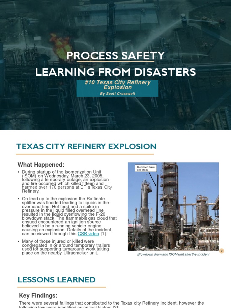 Process Safety Learning From Disasters: #10 Texas City Refinery ...