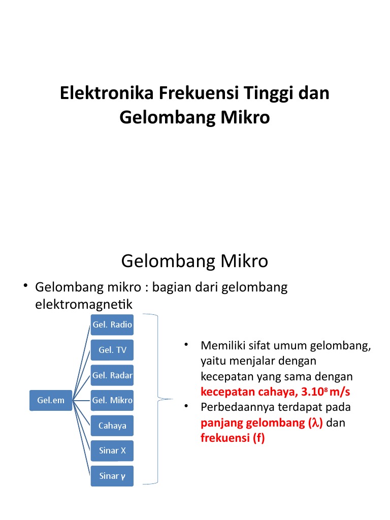 Elektronika Frekuensi Tinggi Dan Gelombang Mikro | PDF