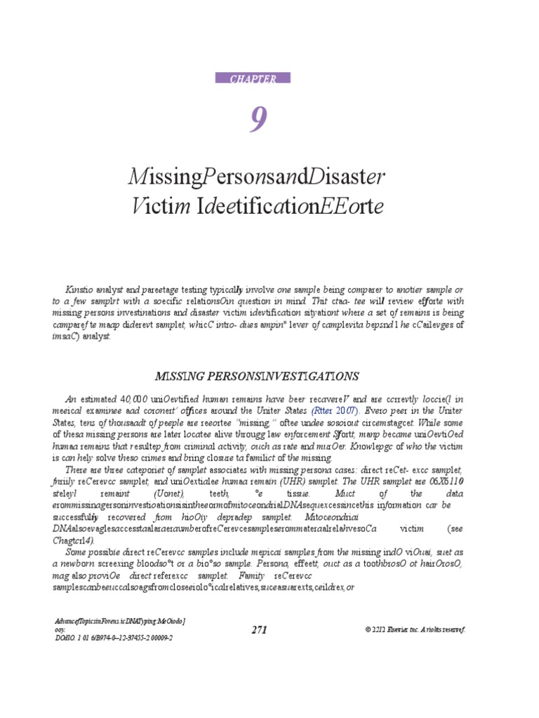 Missing Person Identification in Disaster | PDF | Dna Profiling ...