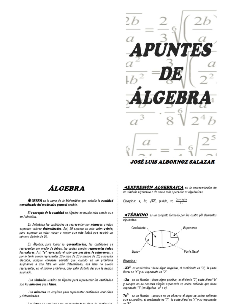 Introducción al Álgebra Básica | PDF | División (Matemáticas ...