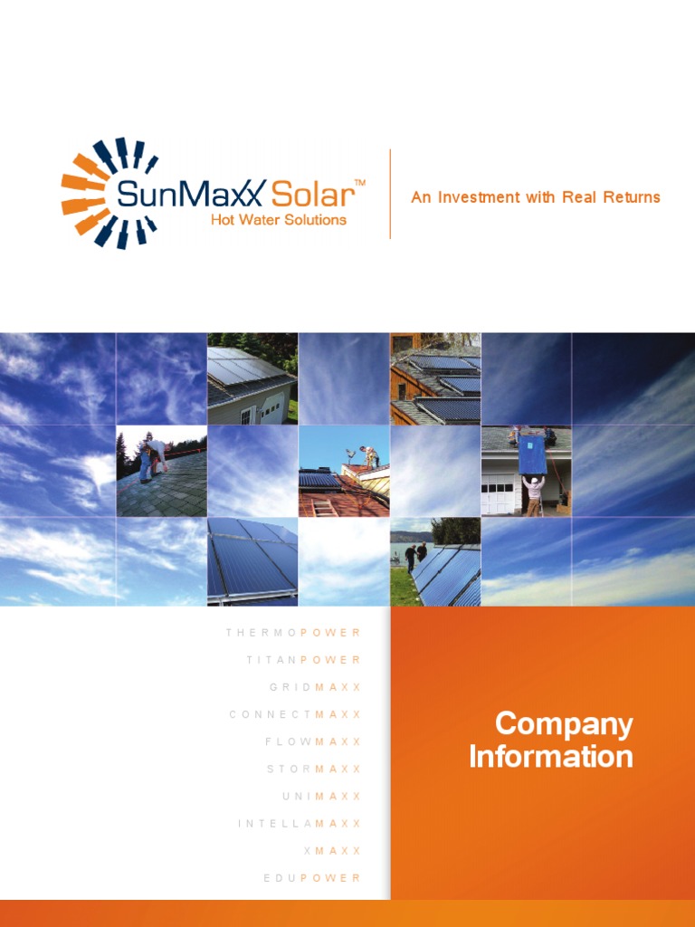 SunMaxx Company Info Brochure | PDF | Water Heating | Photovoltaics