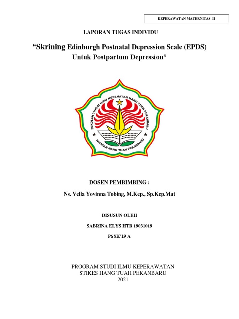 Sabrina Elys HTB 19031019 Laporan EPDS Maternitas II | PDF