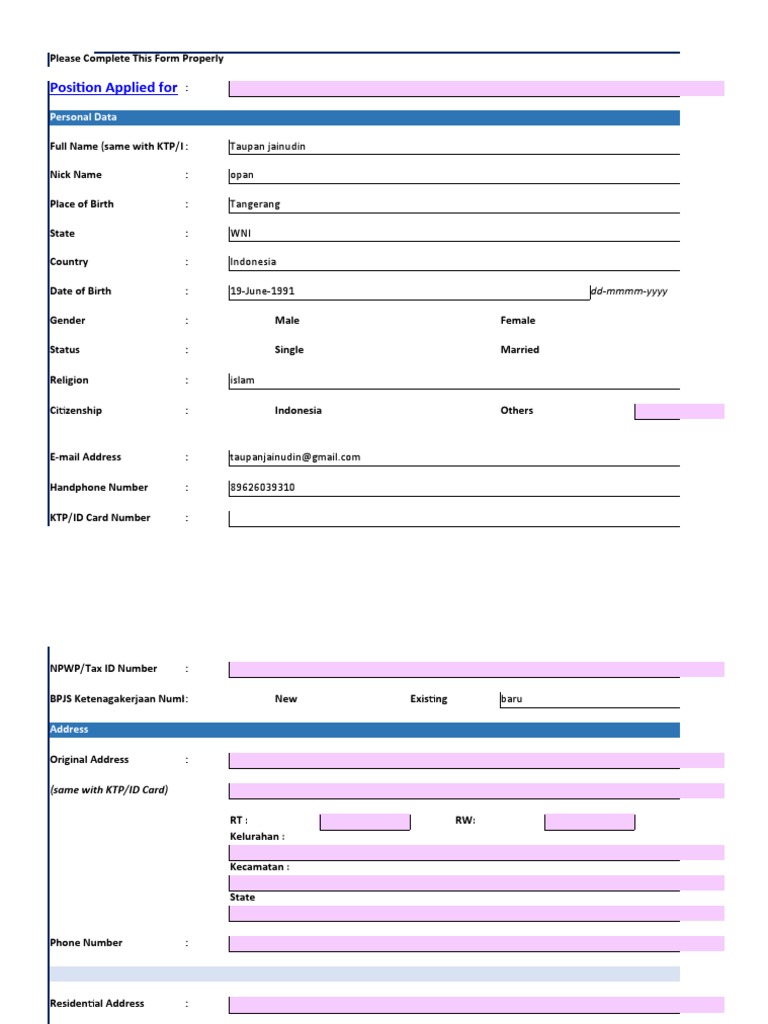 Updated Application Form - Hangry | PDF | Business