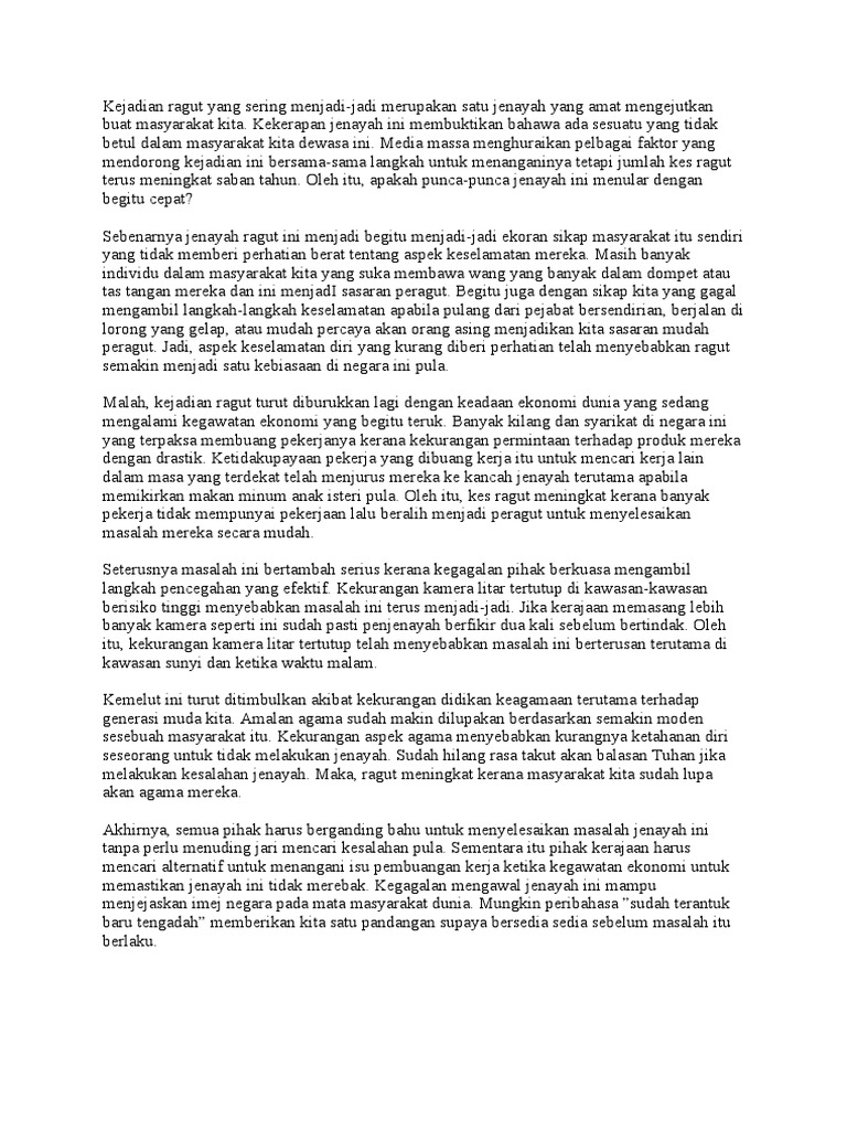 Punca Kes Ragut | PDF