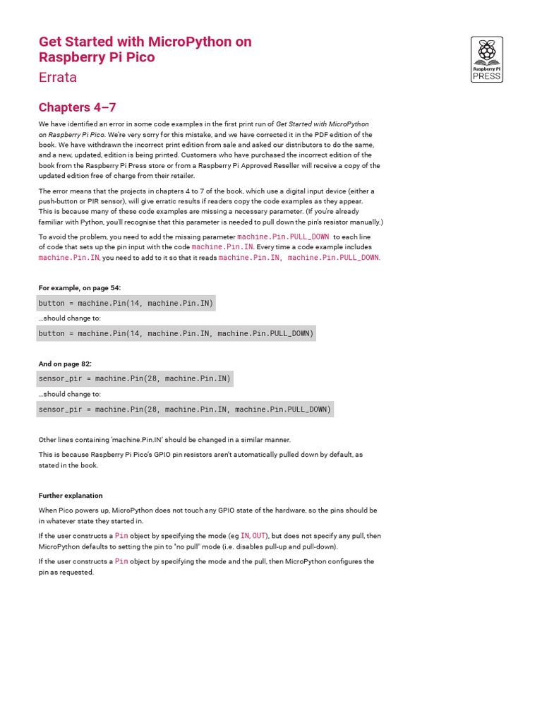 Errata and corrections for code examples in "Get Started with MicroPython on Raspberry Pi Pico ...