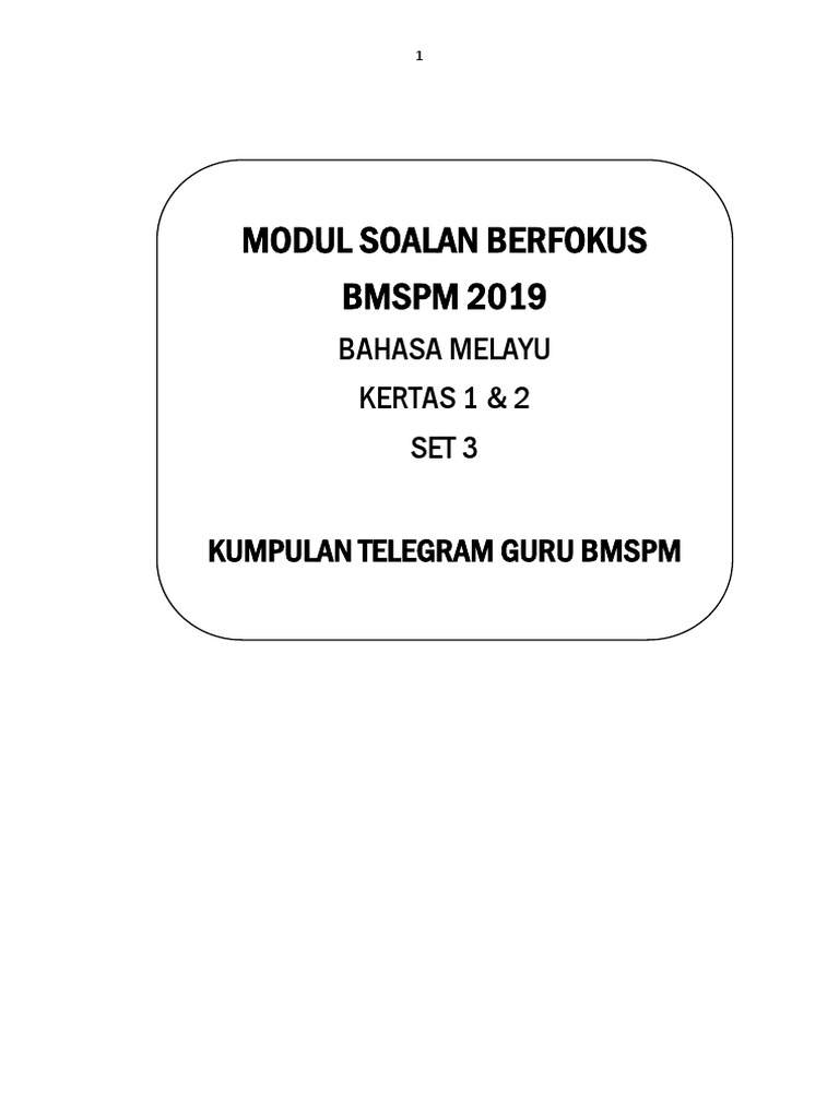 Modul BMSPM Set 3 & Skema | PDF