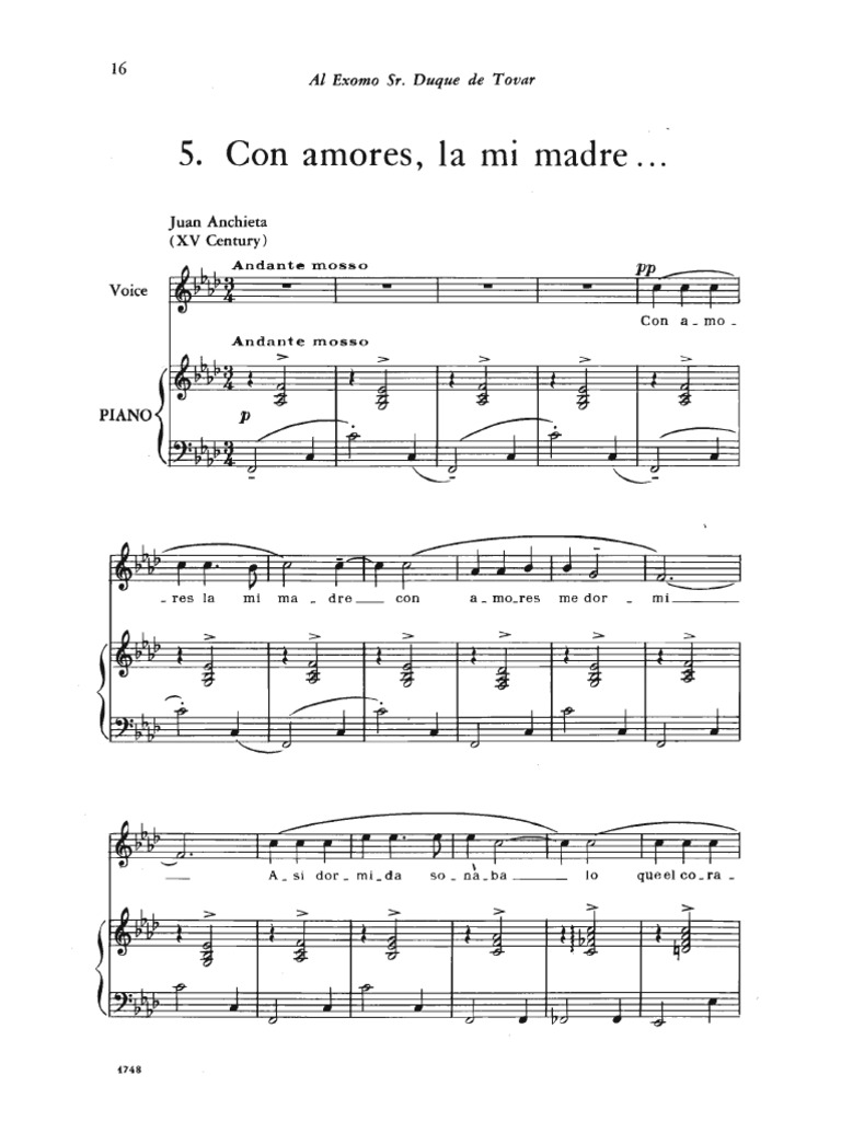 Con Amores La Mi Madre - Obradors | PDF