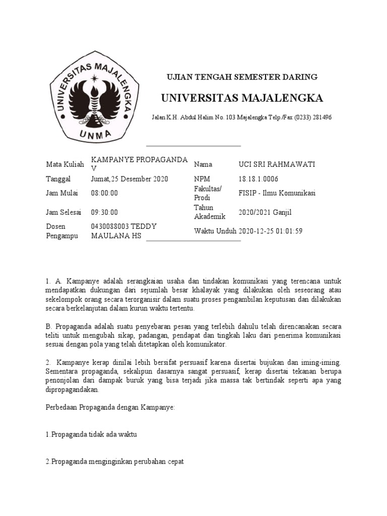 Uts Kampanye Propaganda Pa Tedi | PDF