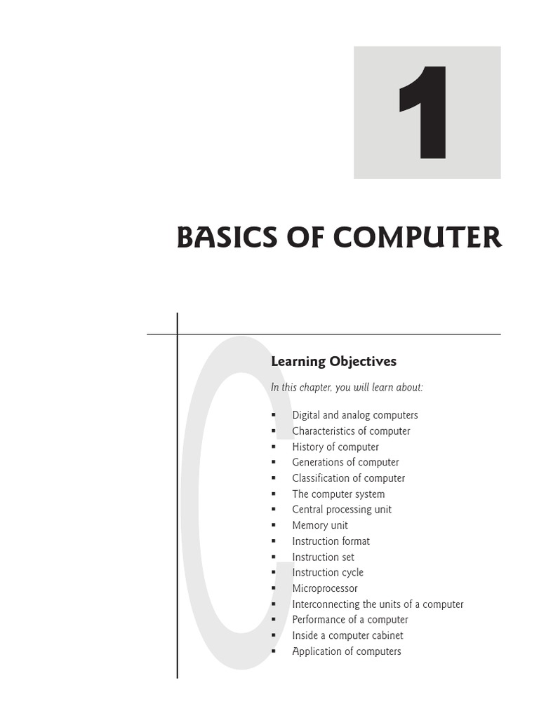 Basics of Computer: Learning Objectives | Download Free PDF | Computer ...