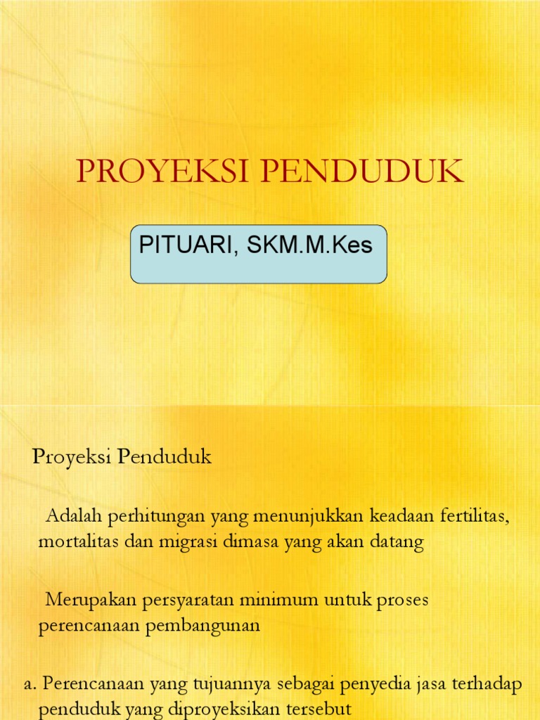 1-Proyeksi Penduduk | PDF | Pengelolaan Keuangan & Uang | Ilmu Sosial