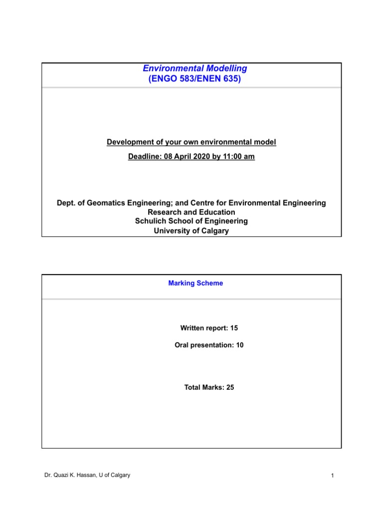 Environmental Modelling: (ENGO 583/ENEN 635) | PDF | Scientific Method ...