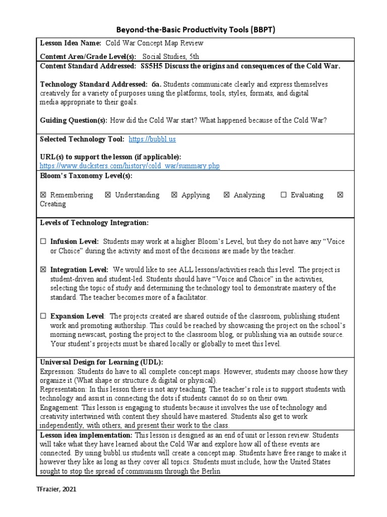 Cold War Concept Map Activity | PDF | Educational Psychology ...