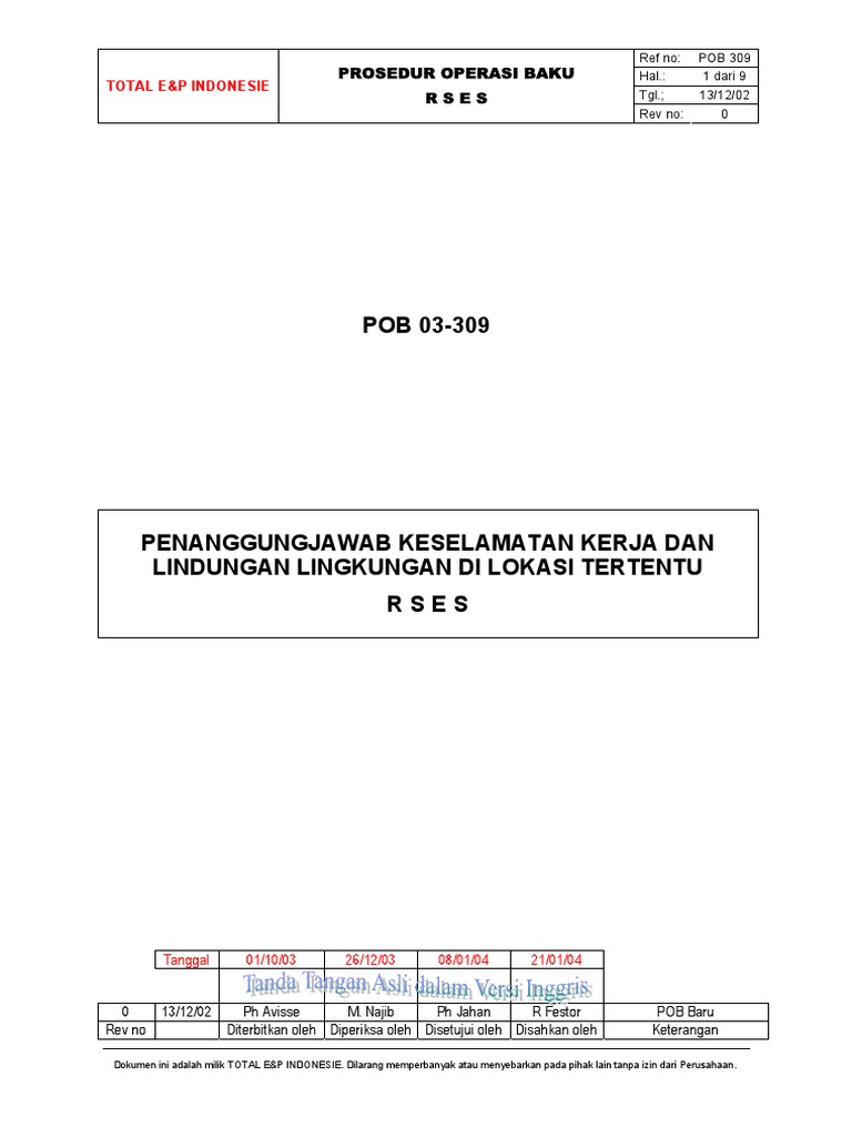 Sop 03-309, Rses | PDF