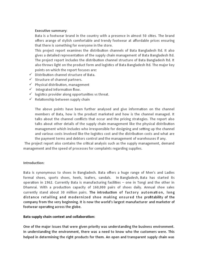 Bata Supply Chain Case Study | PDF | Supply Chain | Logistics