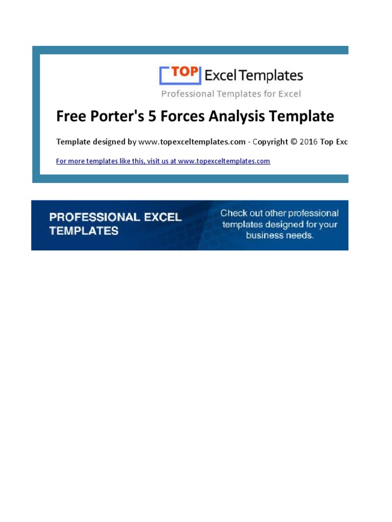 Porters Five Forces Template | PDF | Supply Chain | Demand