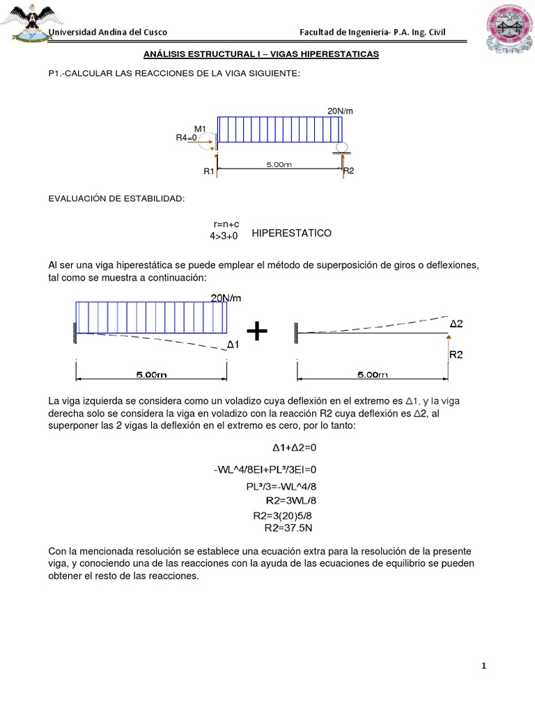 Vigas Hiperestaticas 1 | PDF