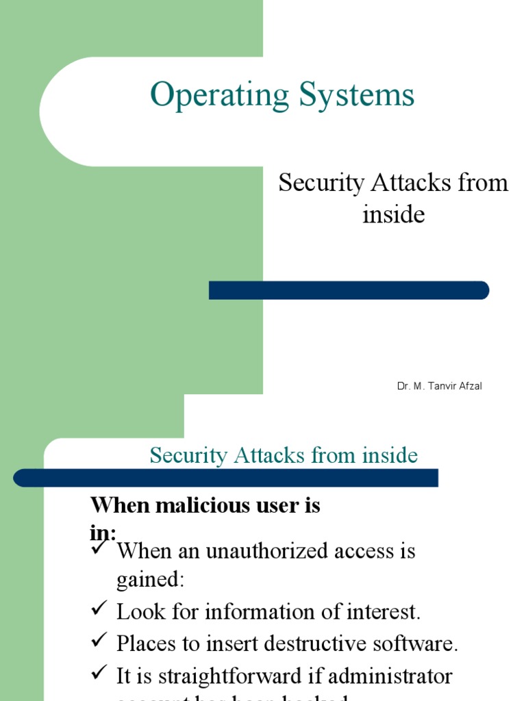 Operating Systems: Security Attacks From Inside | PDF